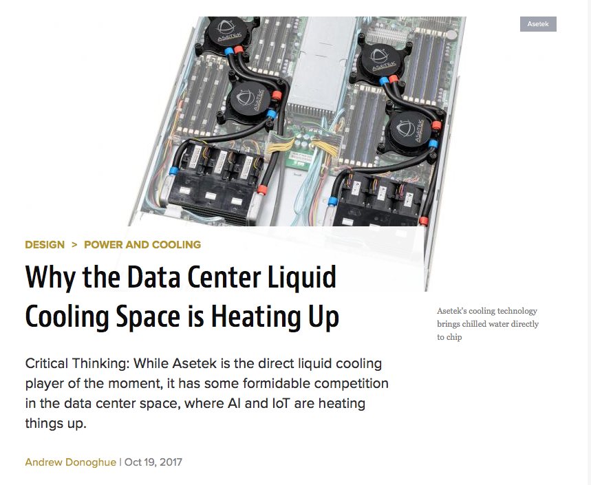 Why the Data Center Liquid Cooling Space is Heating Up – EARTHED-TECH